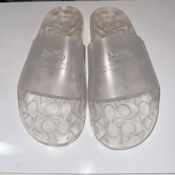 Coach | Shoes | Coach Ulysses Rubber Slides Clear White 8b | Poshmark
